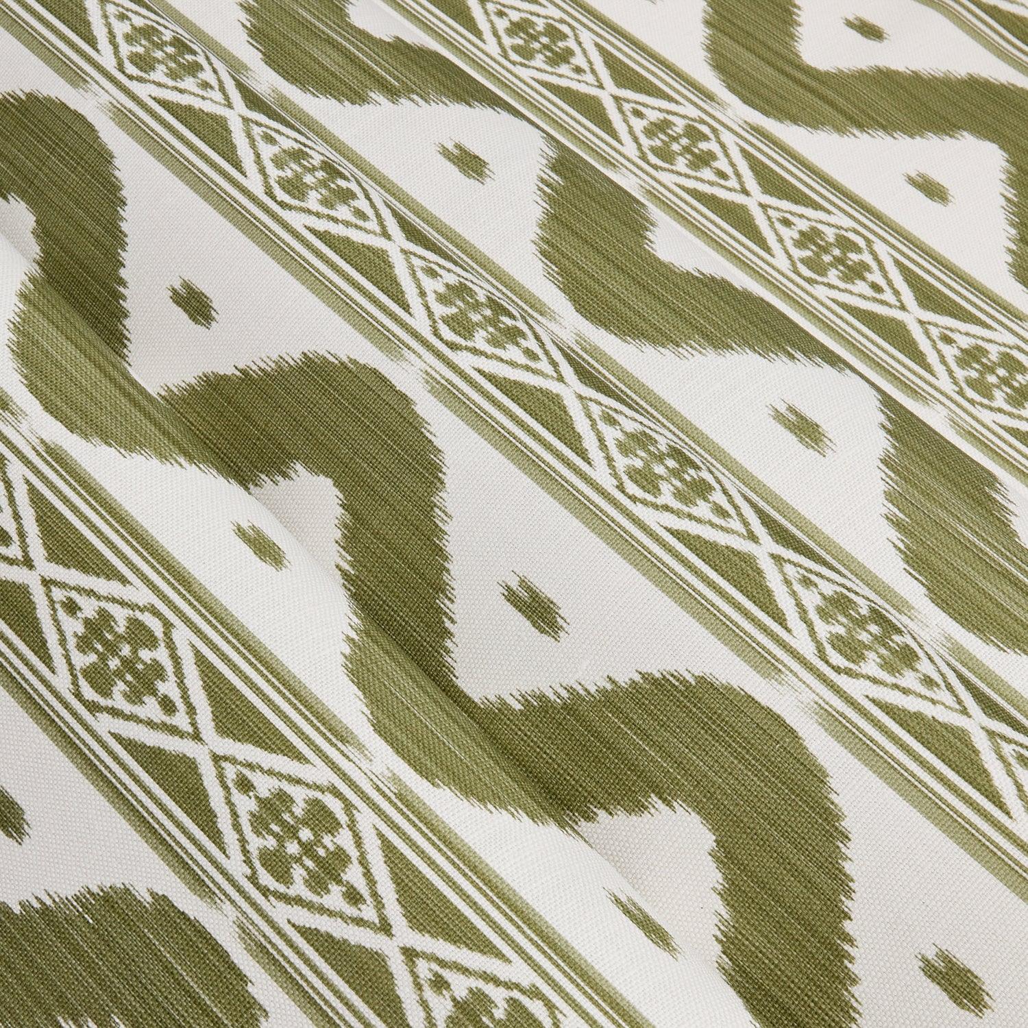 Olive Green Ikat Stripe Fabric