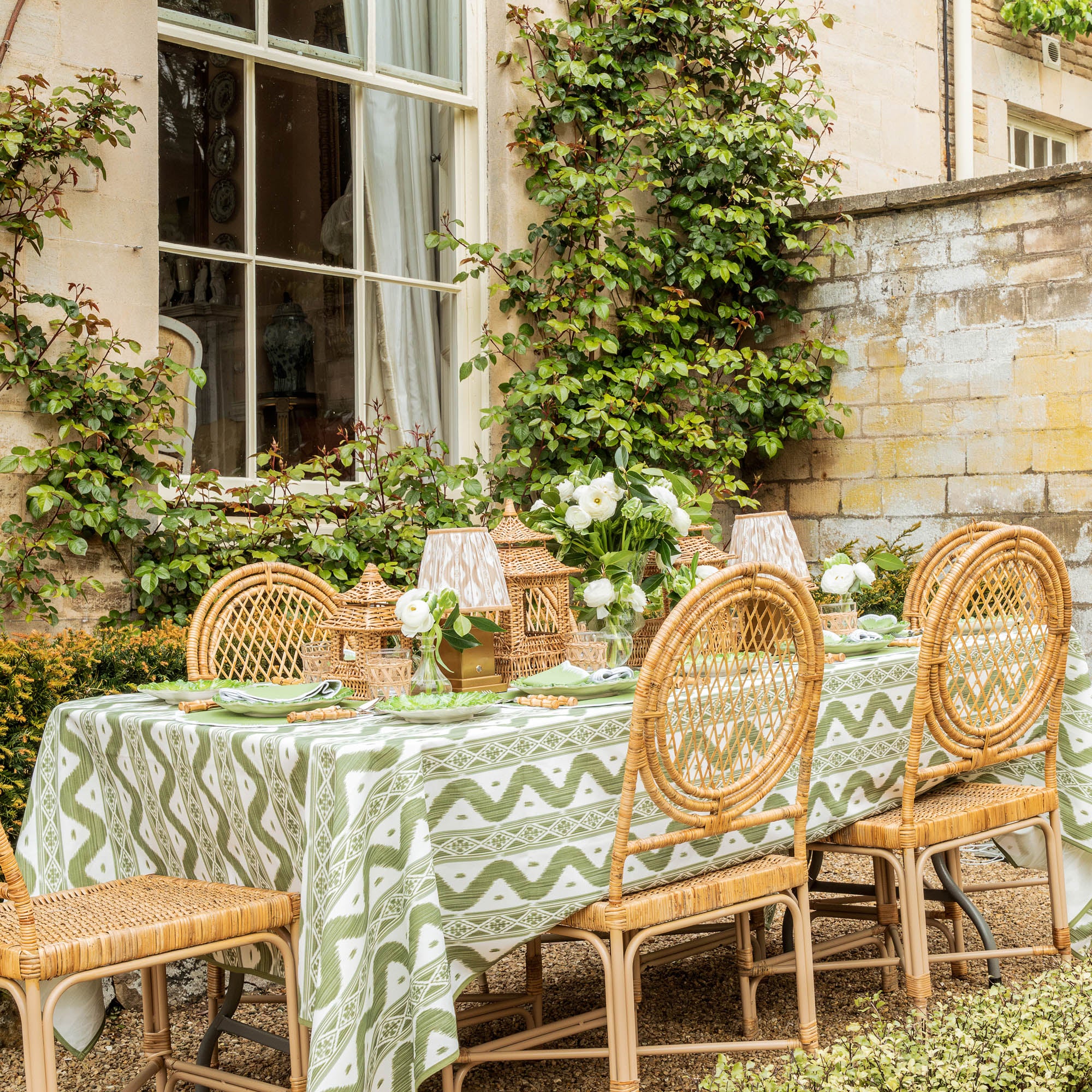 Olive Green Ikat Tablecloth– Mrs. Alice