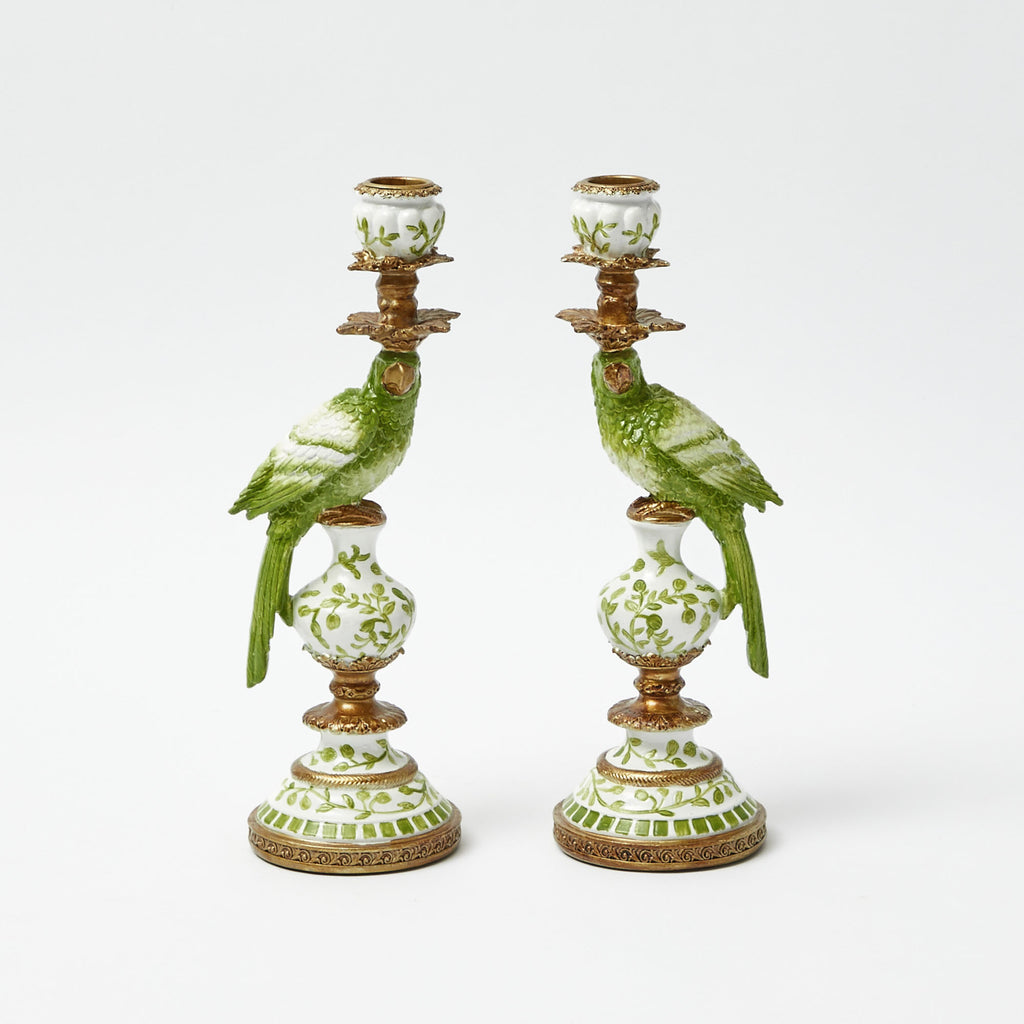 Small Green Parrot Candle Holders (Pair)– Mrs. Alice