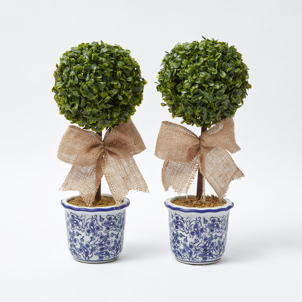 Chinoiserie Faux Potted Boxwood Tree (Pair)– Mrs. Alice