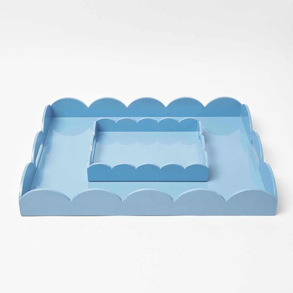 Blue Lacquer Scalloped Tray– Mrs. Alice