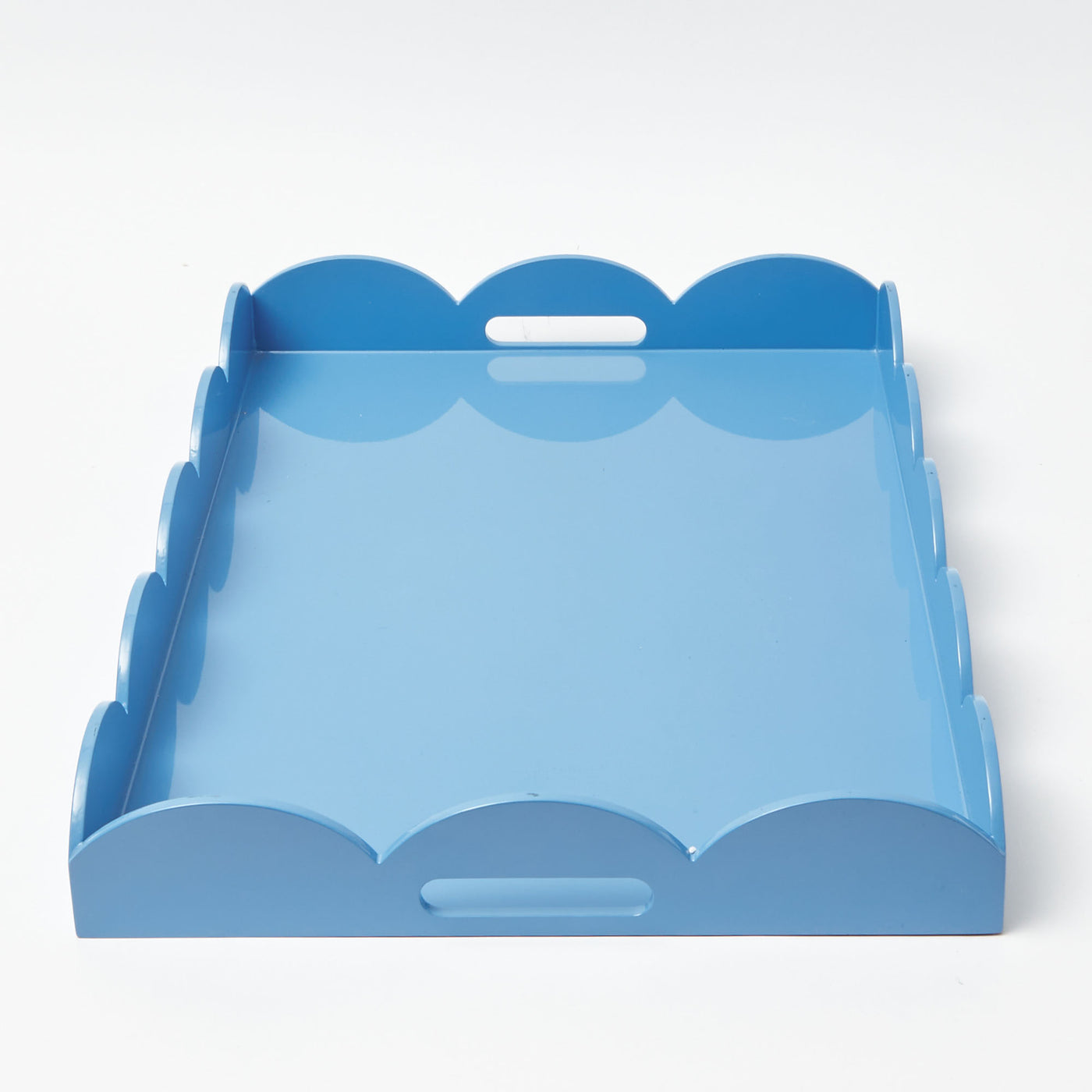 Blue Lacquer Scalloped Tray | Home Décor | Mrs. Alice