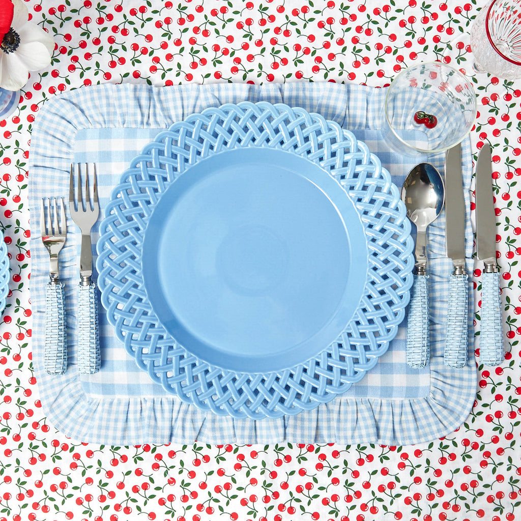 Blue Basketweave Dinner & Starter Plates (Set of 8)– Mrs. Alice