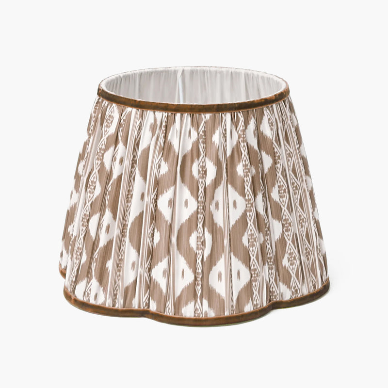Chocolate Brown Ikat Scalloped Lampshade (30cm)– Mrs. Alice