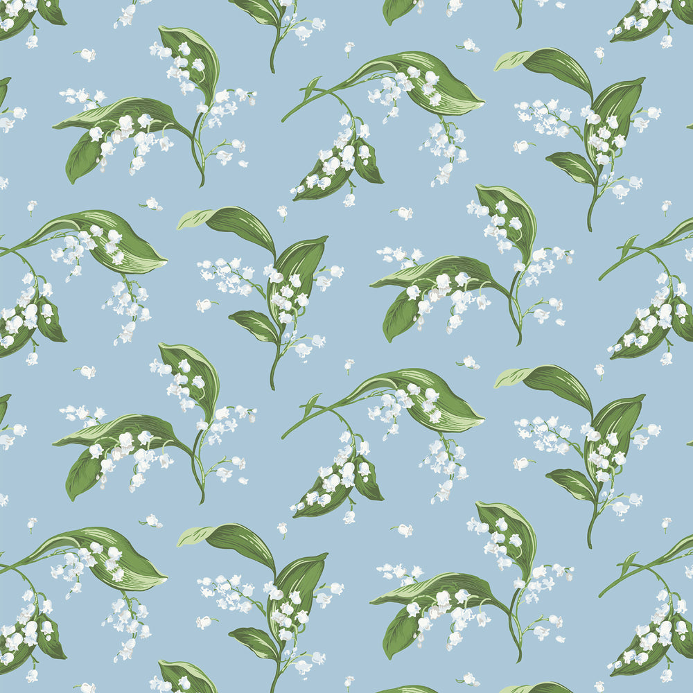 Blue Lily of the Valley Wallpaper | Wallpaper | Mrs. Alice