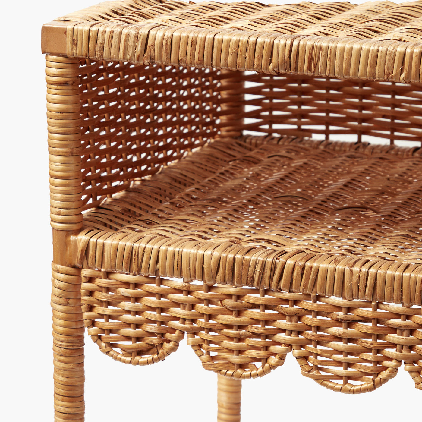 Lara Rattan Scalloped Bedside Table