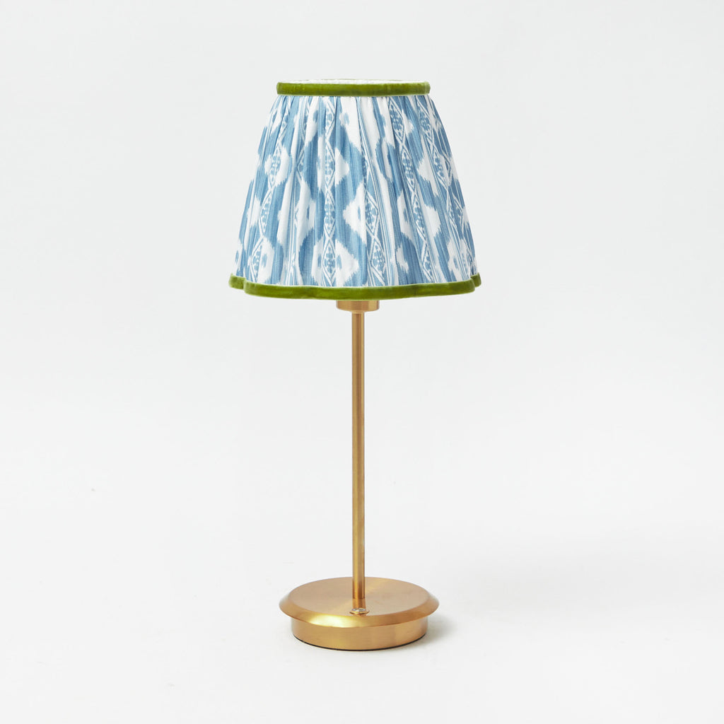 Blue & Green Ikat Scalloped Lampshade (18cm)– Mrs. Alice