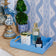 Small Blue Lacquer Scalloped Tray | Home Décor | Mrs. Alice