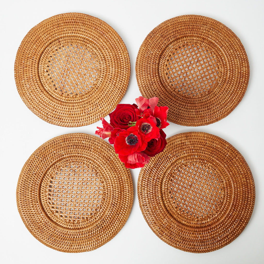 Brown Rattan Charger Plates (Set of 4) – Mrs. Alice