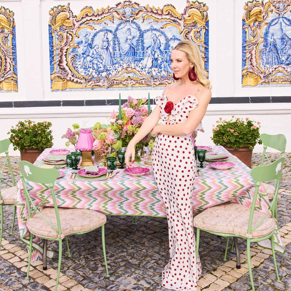 Magdalena Green & Pink Tablecloth