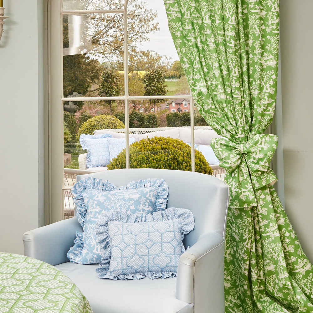 Blue Bamboo Trellis Fabric