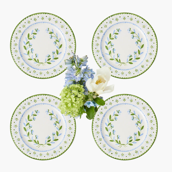 Josephine Green & Blue Starter Plates (Set of 4)