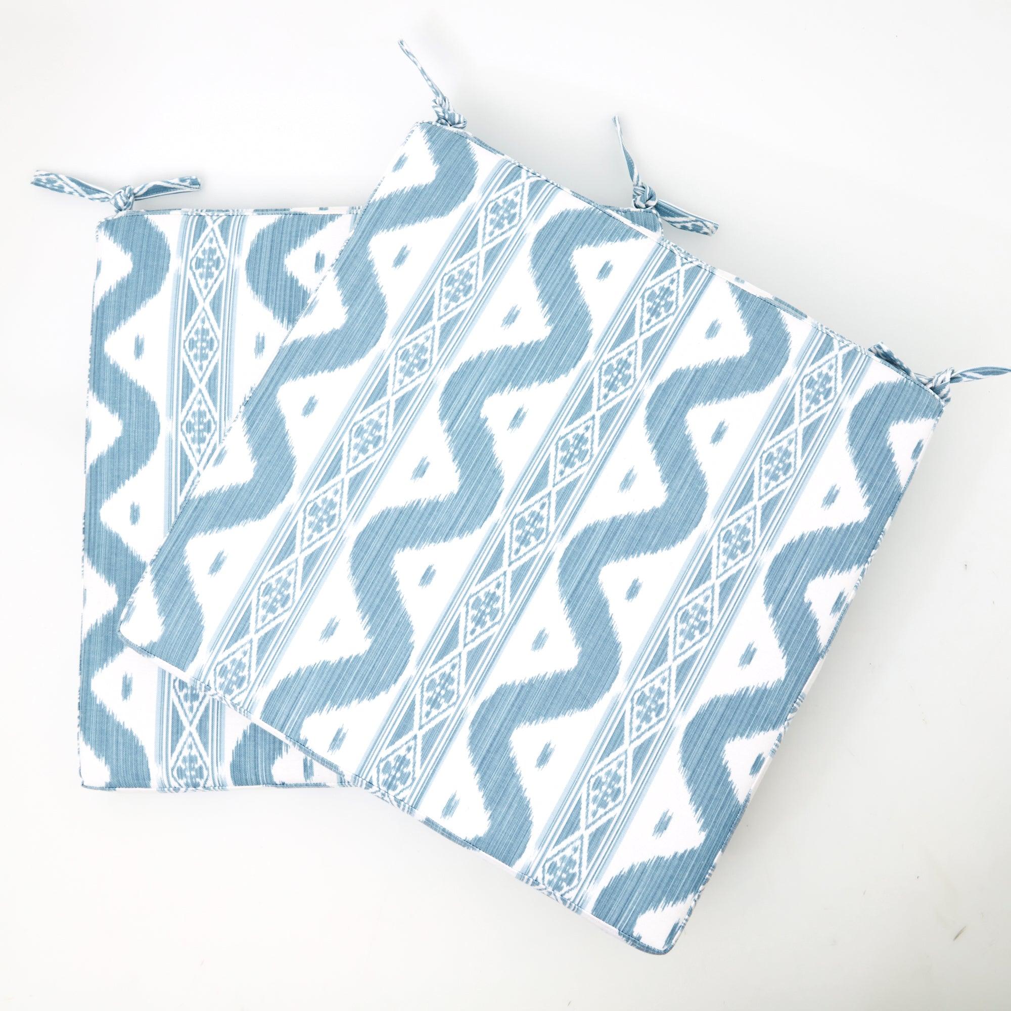 Blue Ikat Seat Pad Cushion– Mrs. Alice