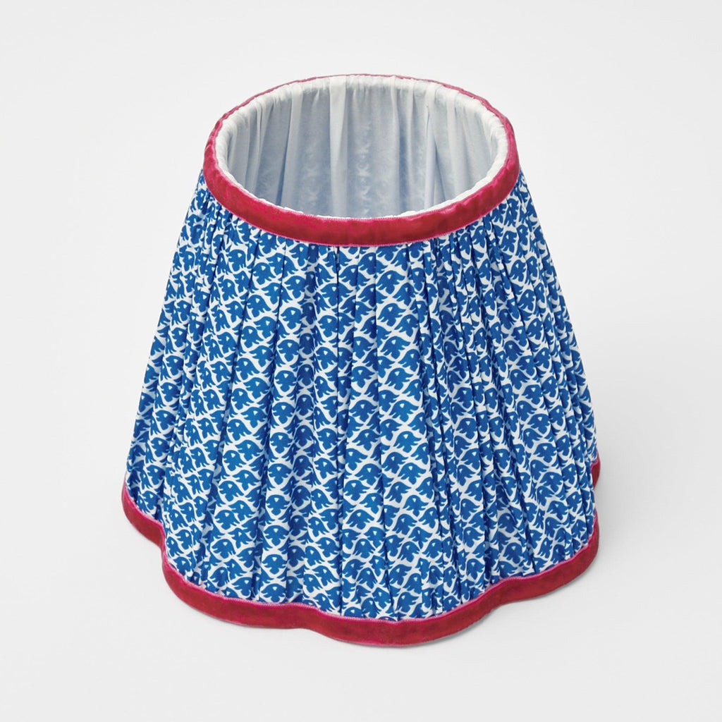 Blue Lotus Flower Scalloped Lampshade (18cm)– Mrs. Alice