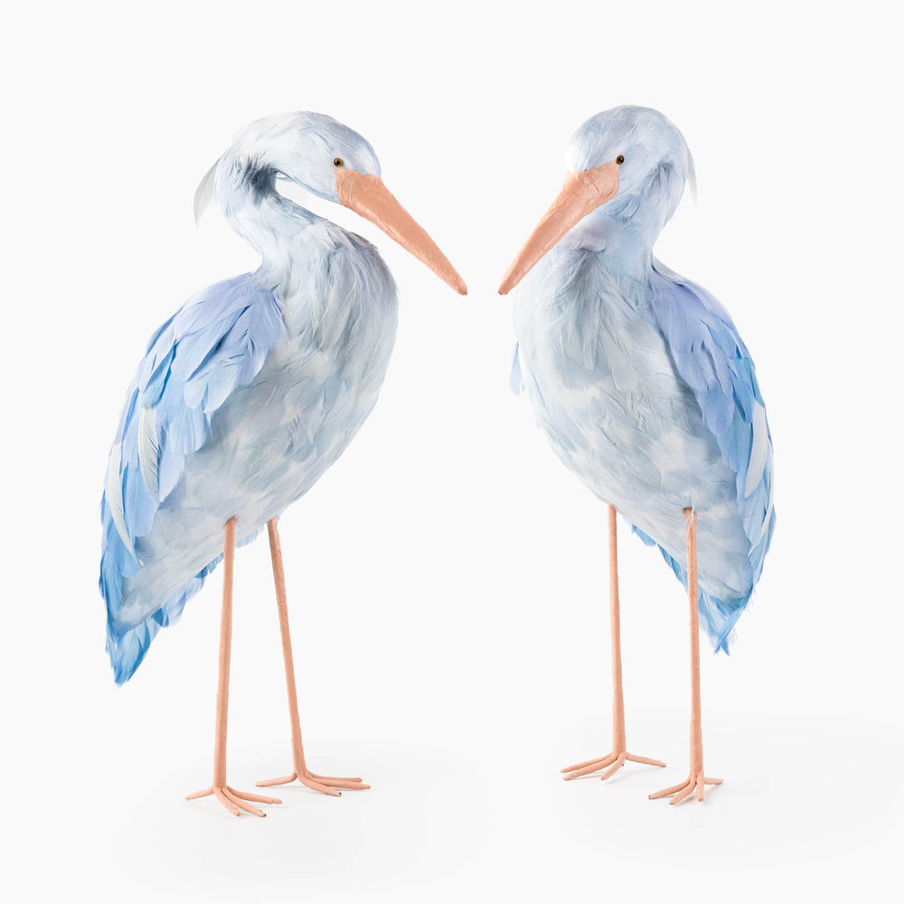 Blue Saskia Stork (Pair) - 44cm