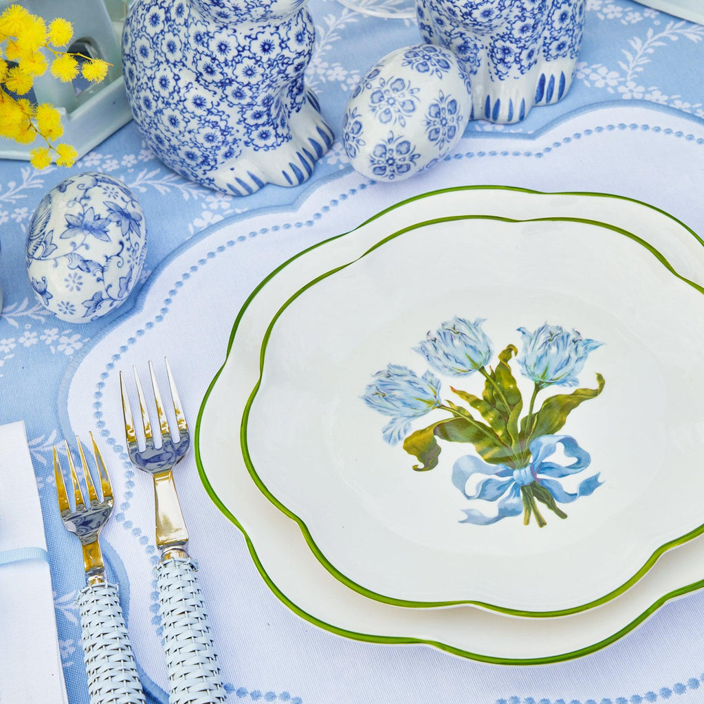 Blue Tulip Dinner & Starter Plates (Set of 8)– Mrs. Alice