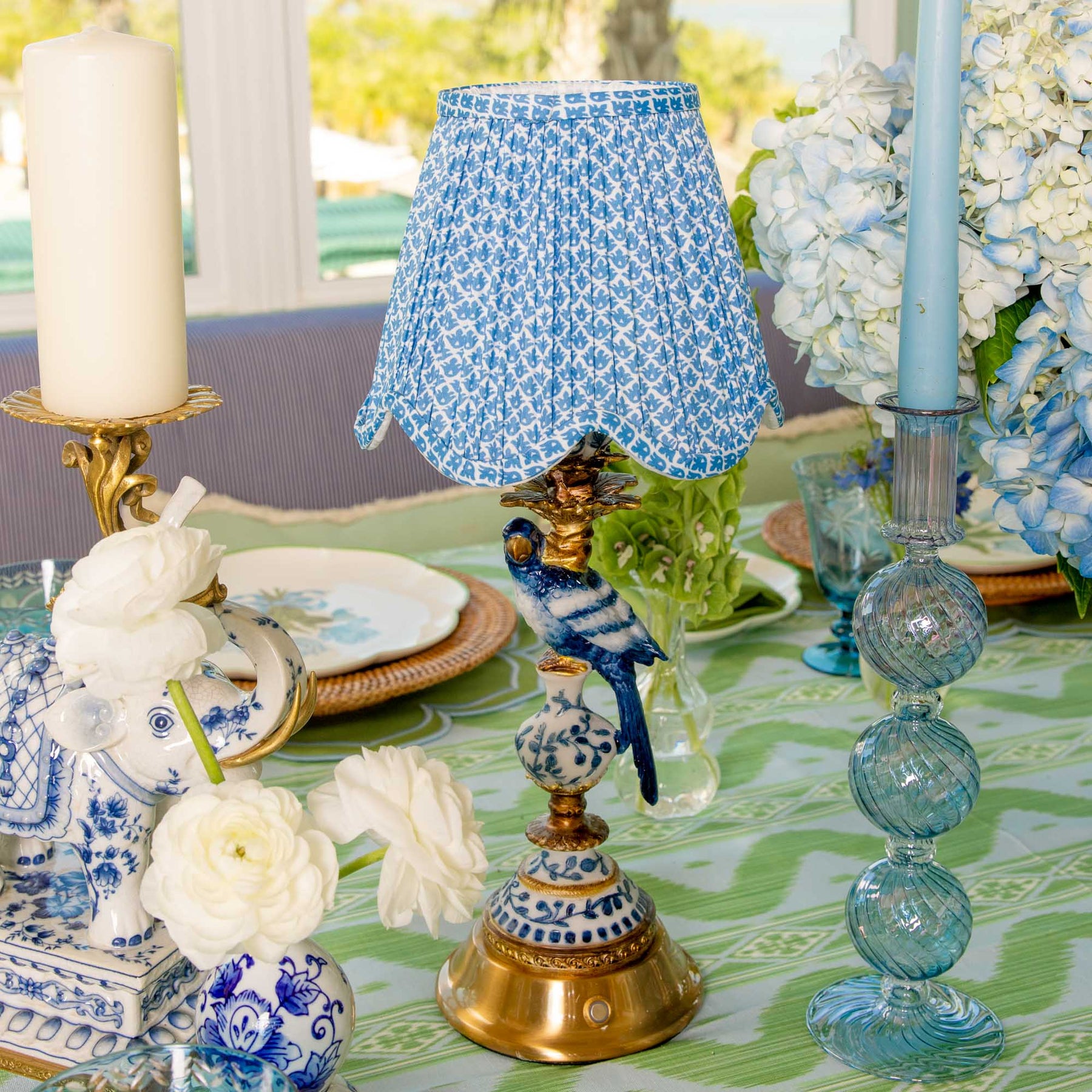 Blue Lotus Deep Scallop Lampshade (18cm)