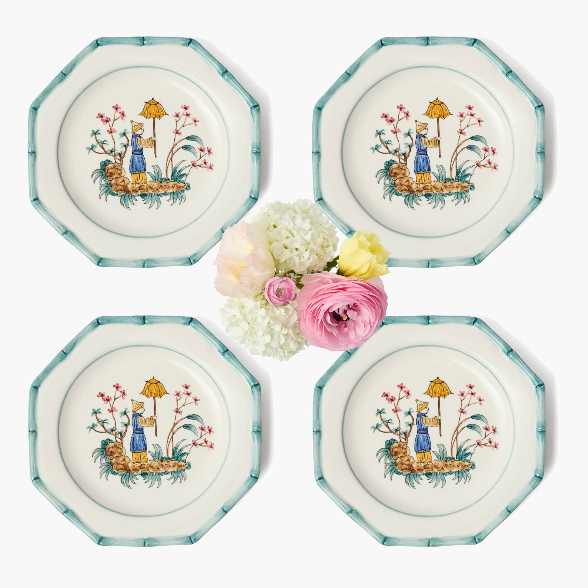 Patricia Blue Bamboo Starter Plates (Set of 4)