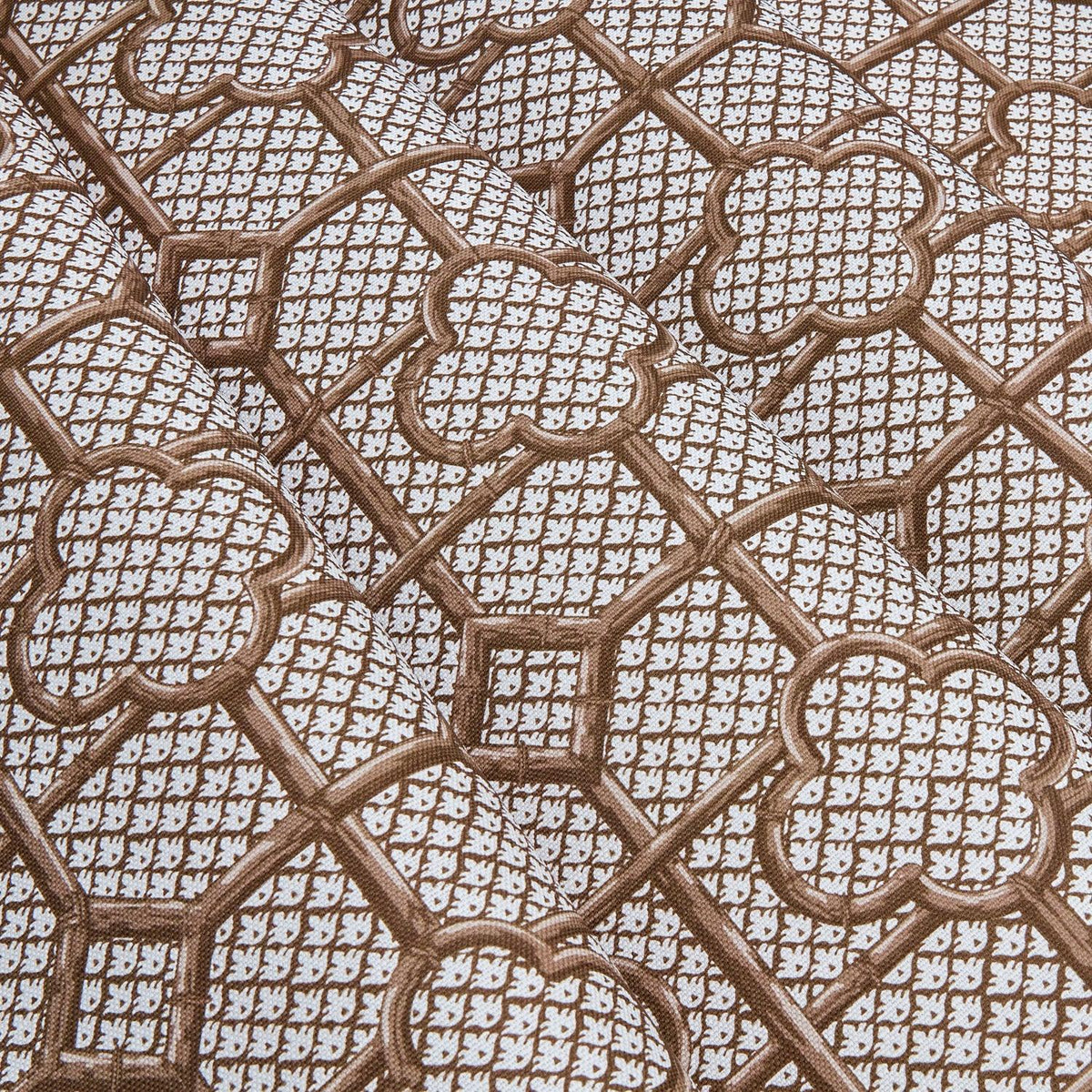 Chestnut Brown Bamboo Trellis Fabric