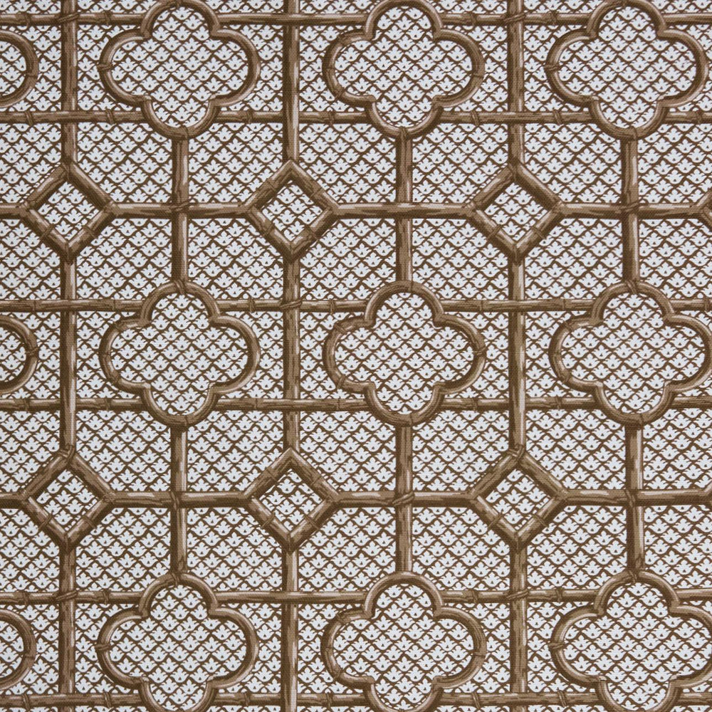 Chestnut Brown Bamboo Trellis Fabric