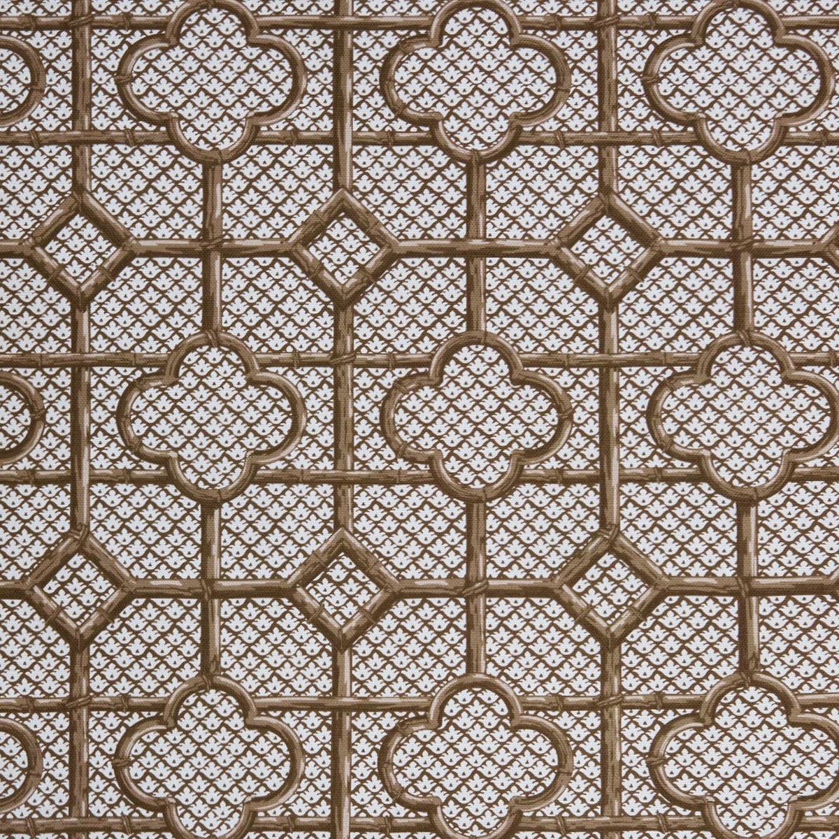 Chestnut Brown Bamboo Trellis Fabric