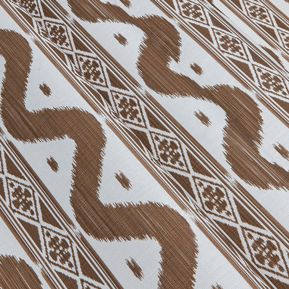 Chestnut Brown Ikat Stripe Fabric