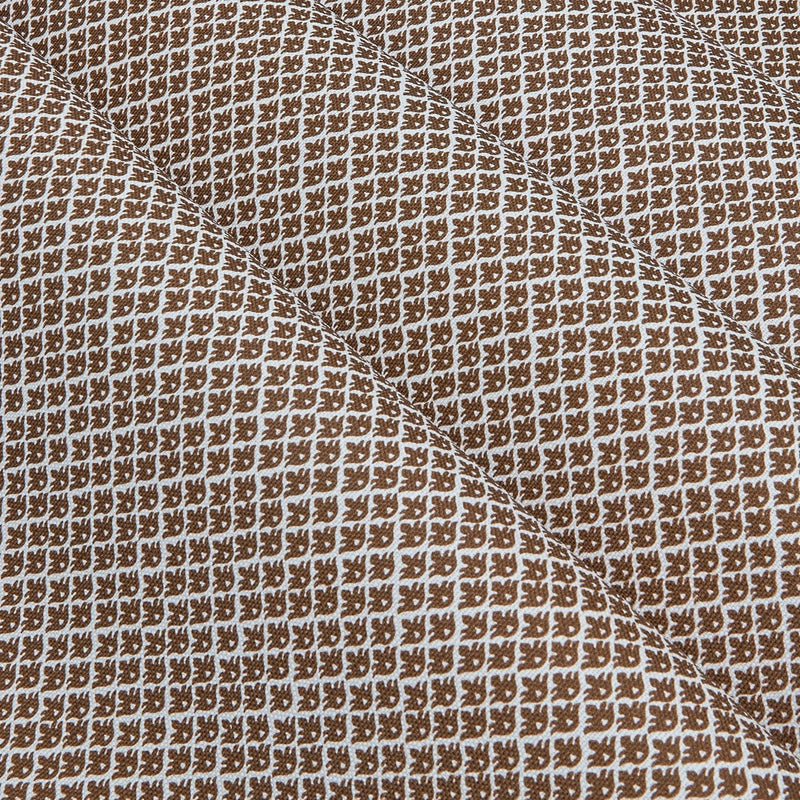 Chestnut Brown Lotus Flower Fabric