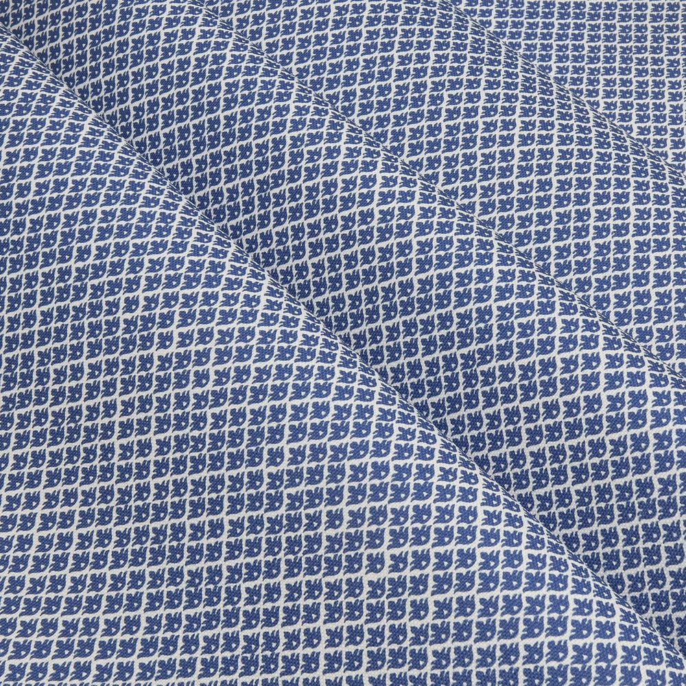 Cobalt Blue Lotus Flower Fabric