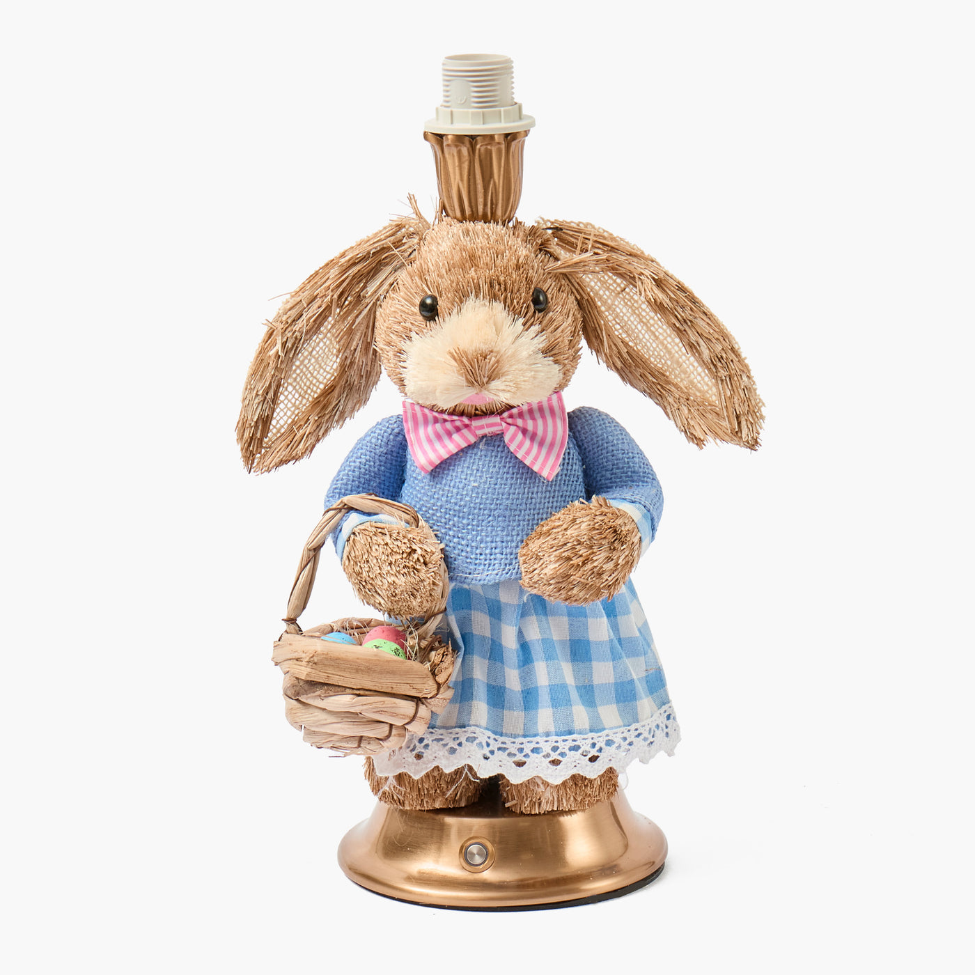 Easter Bunny Rechargeable Lamp with Green Ikat Shade (18cm)