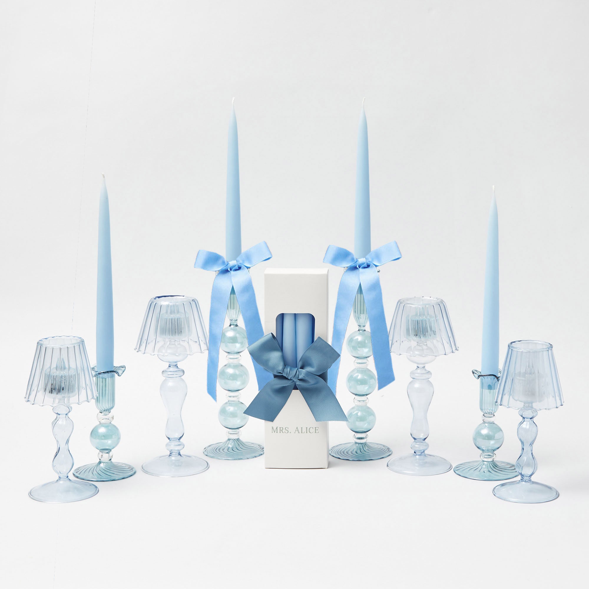 Eden Blue Ribboned Candlescape– Mrs. Alice