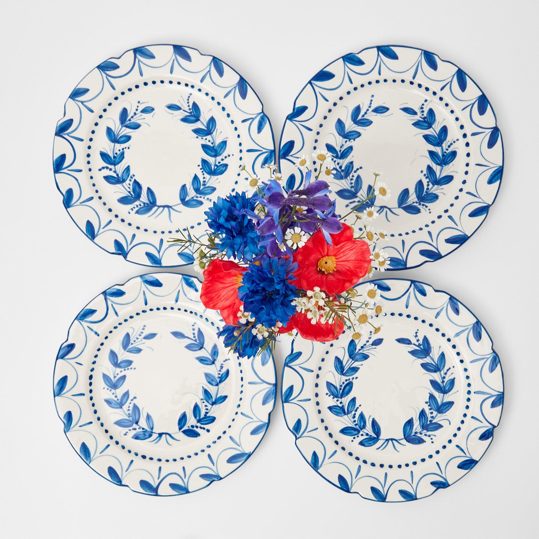 Elizabeth Blue Garland Starter Plates (Set of 4)– Mrs. Alice