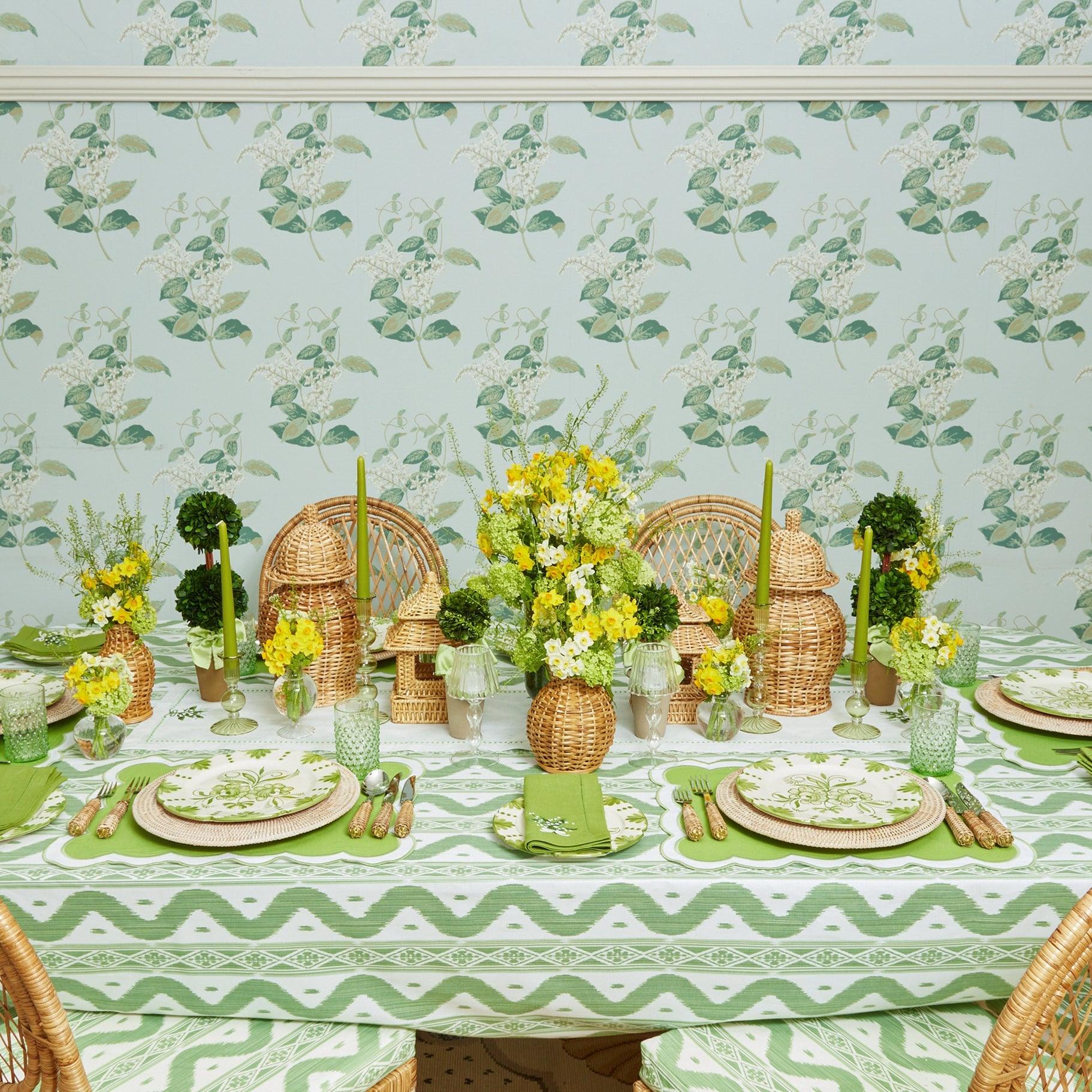 Green Ikat Tablecloth – Mrs. Alice