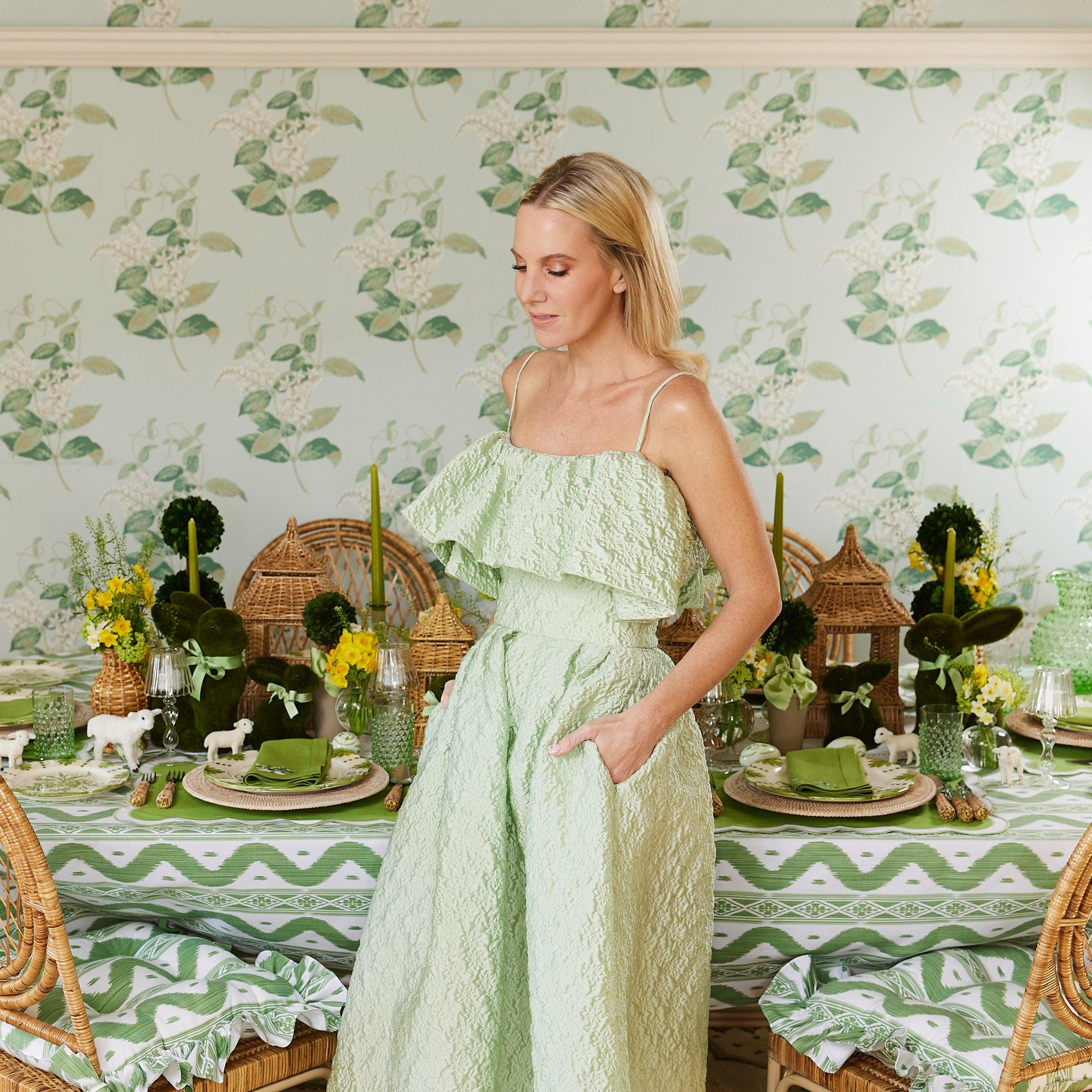 Green Ikat Tablecloth – Mrs. Alice