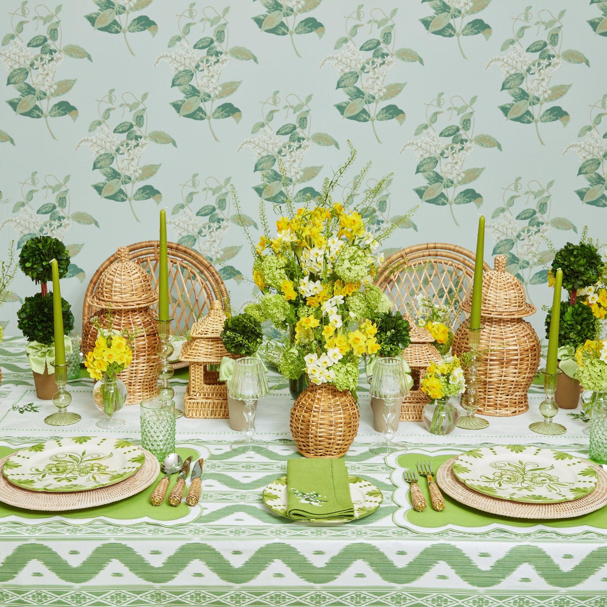 Green Ikat Tablecloth – Mrs. Alice