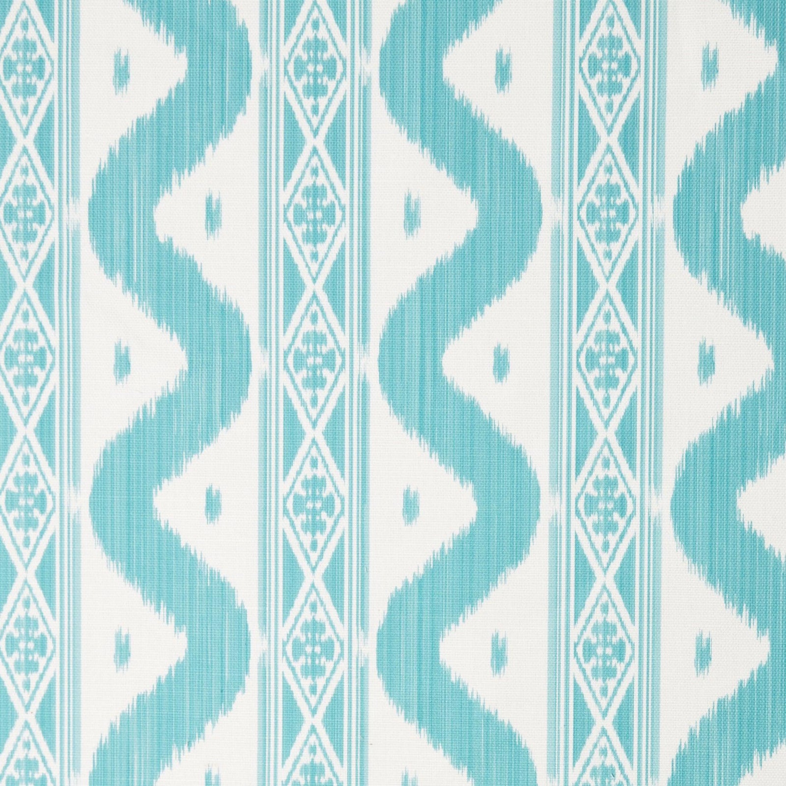 Turquoise Ikat Stripe Fabric