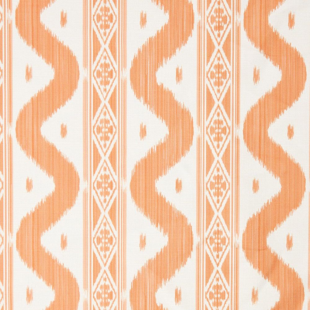Soft Coral Ikat Stripe Fabric