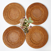 Brown Rattan Charger Plates (Set of 4)