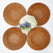 Brown Rattan Charger Plates (Set of 4)