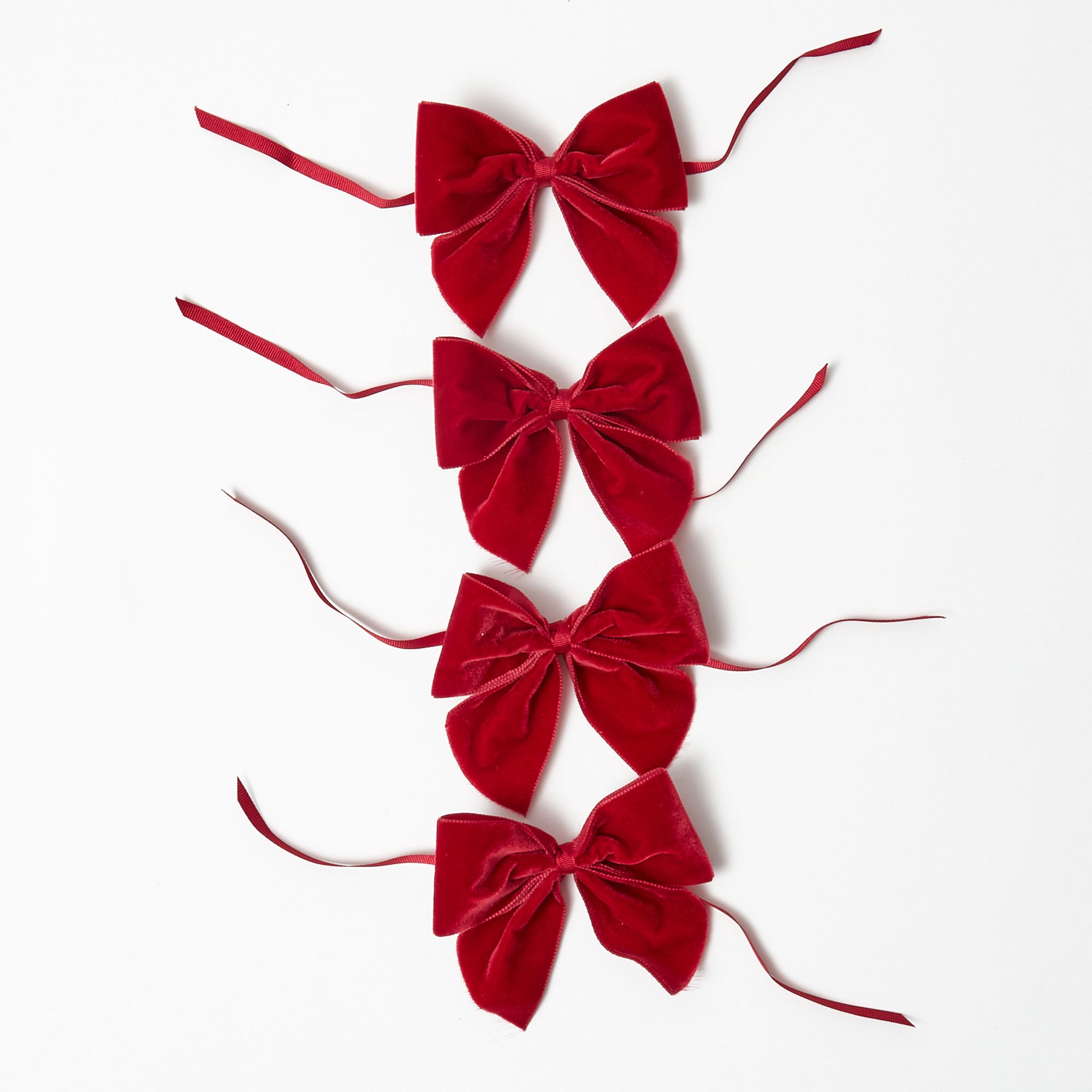 Ruby Red Velvet Napkin Bows (Set of 4)