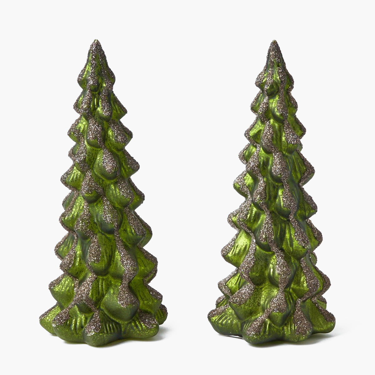 Large Emerald Glass Christmas Tree (Pair)