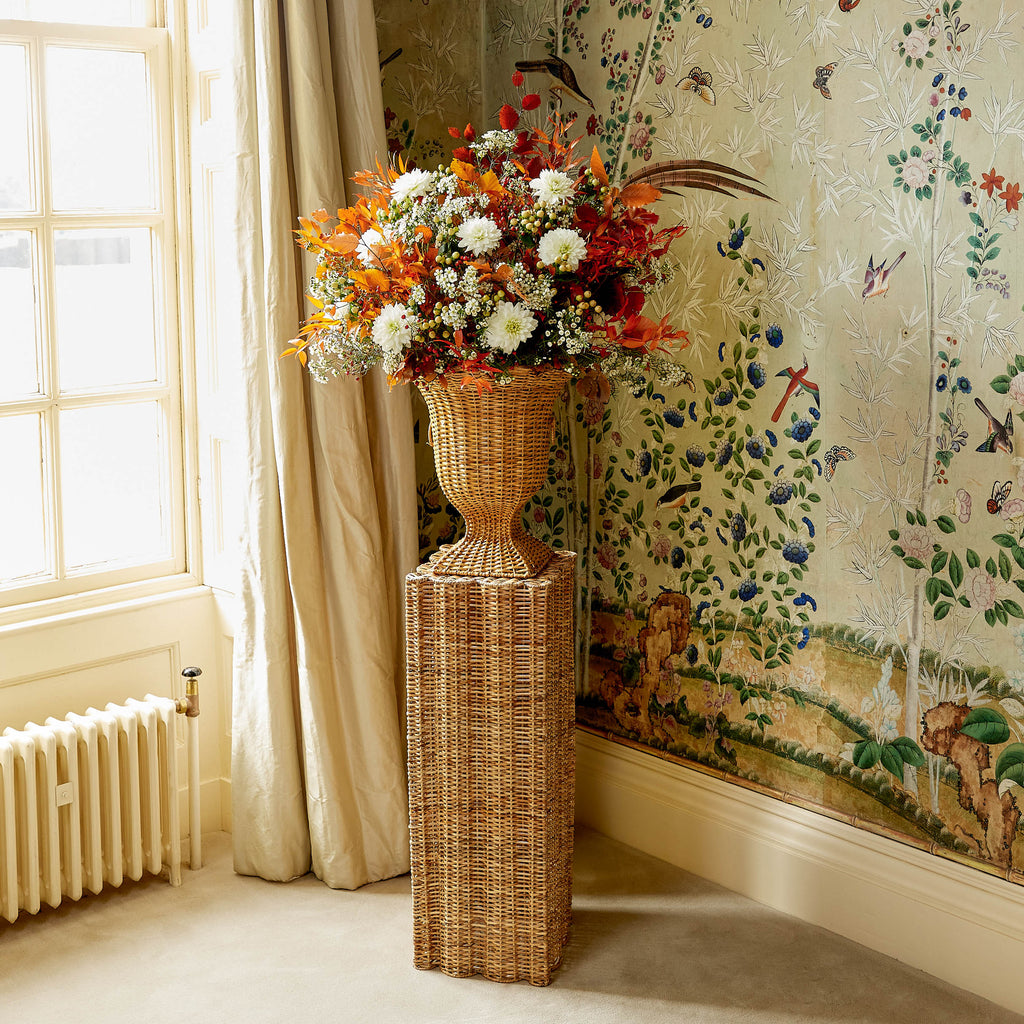 Liliana Scalloped Rattan Urn– Mrs. Alice