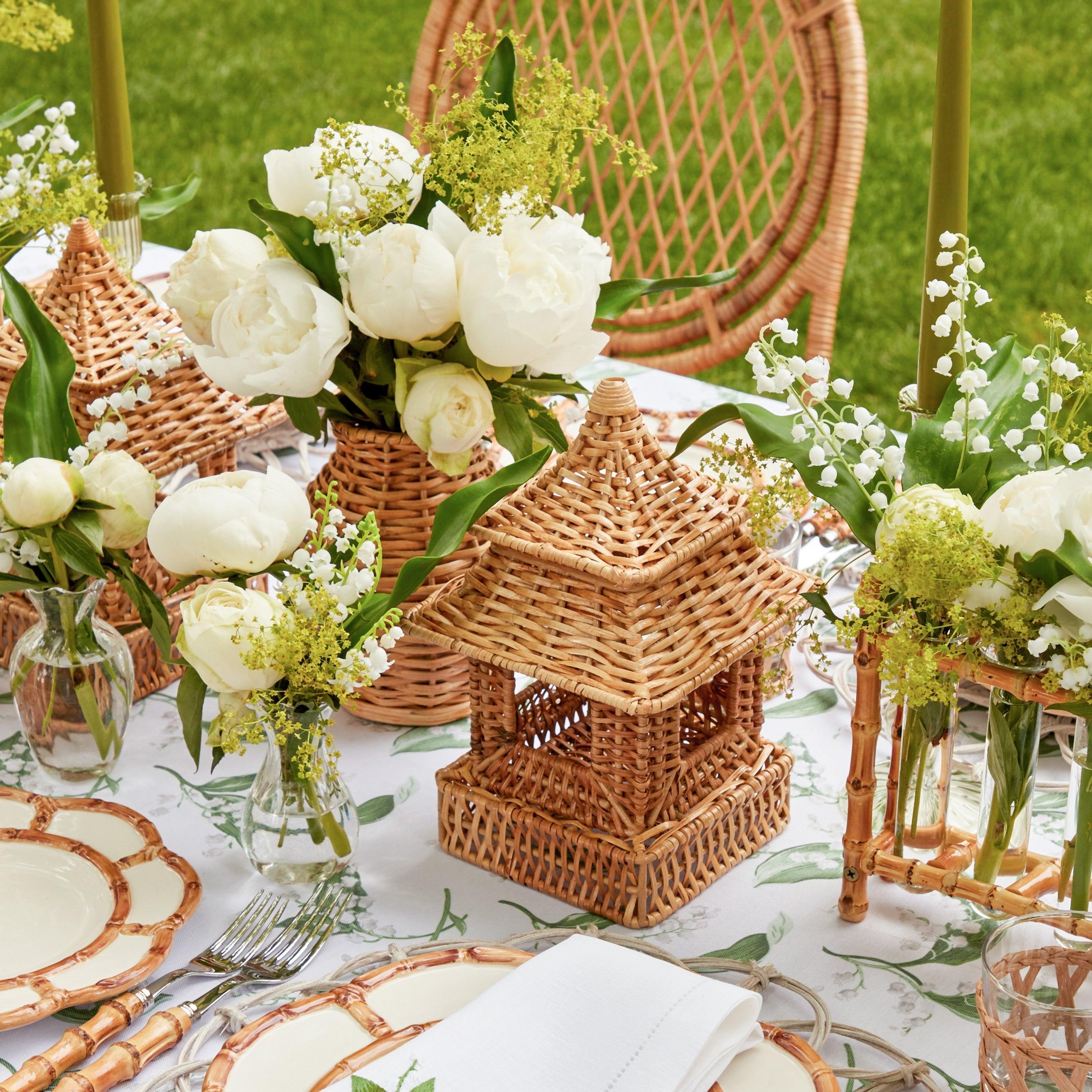Mini Natural Rattan Pagoda Lanterns (Pair)– Mrs. Alice