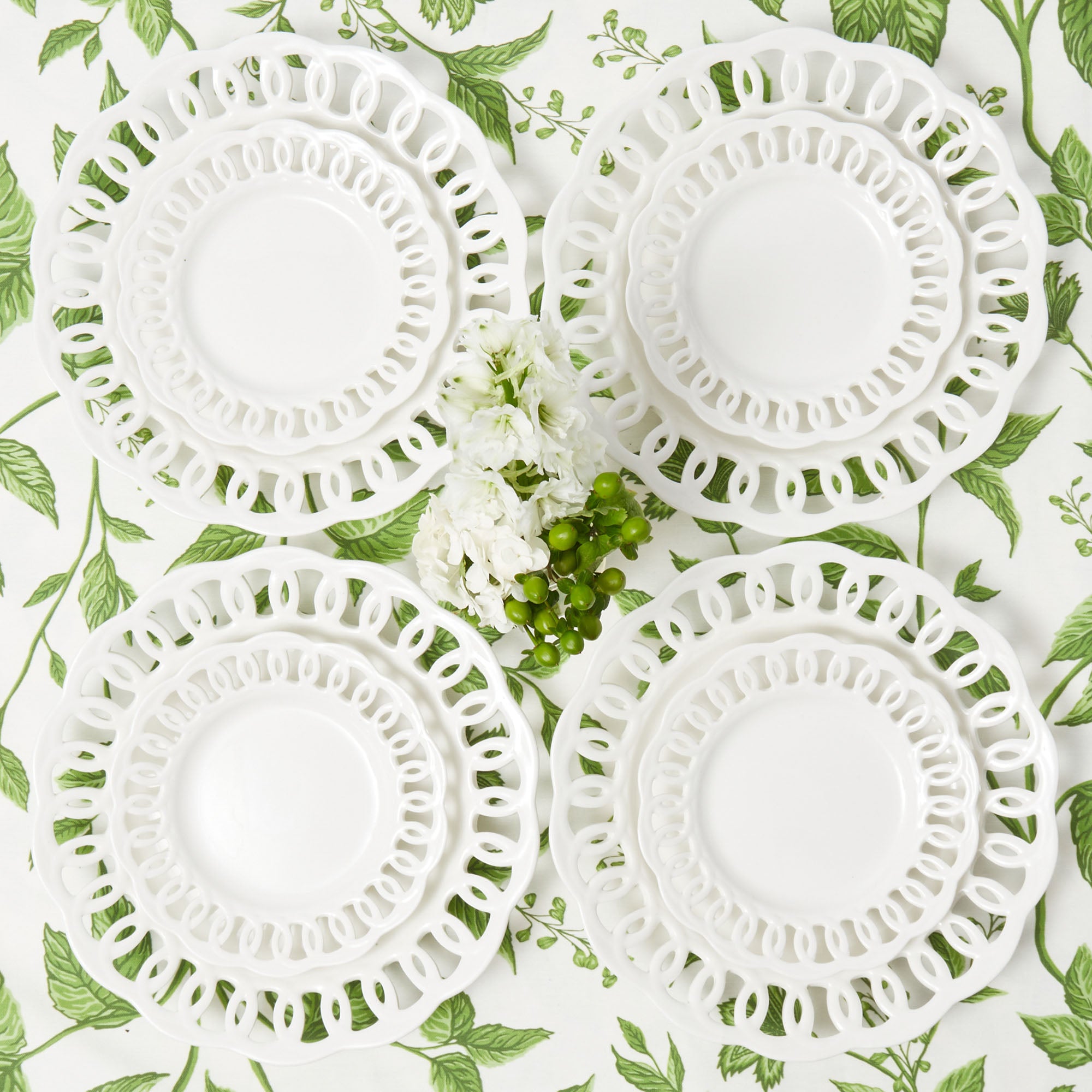 White Lace Dinner & Starter Plates (Set of 8)– Mrs. Alice