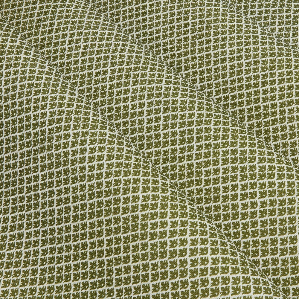 Olive Green Lotus Flower Fabric