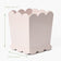 Soft Pink Scalloped Lacquer Waste Paper Bin