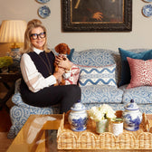 Raspberry Pink Ikat Stripe Fabric