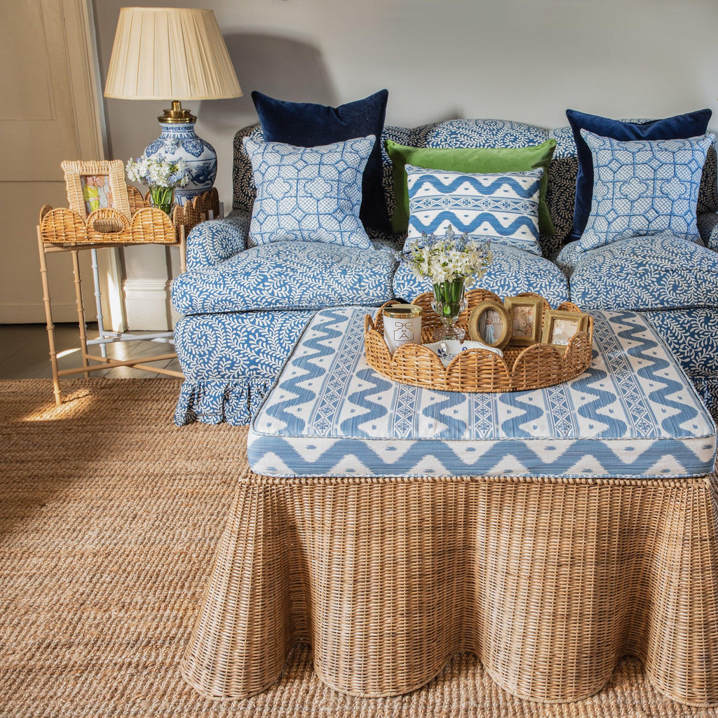 Scalloped Rattan Tray With Stand– Mrs. Alice