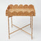 Scalloped Rattan Tray With Stand