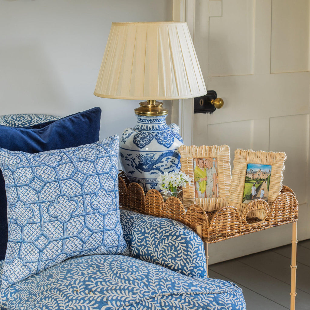 Scalloped Rattan Tray With Stand– Mrs. Alice