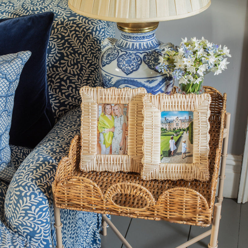 Scalloped Rattan Tray With Stand– Mrs. Alice